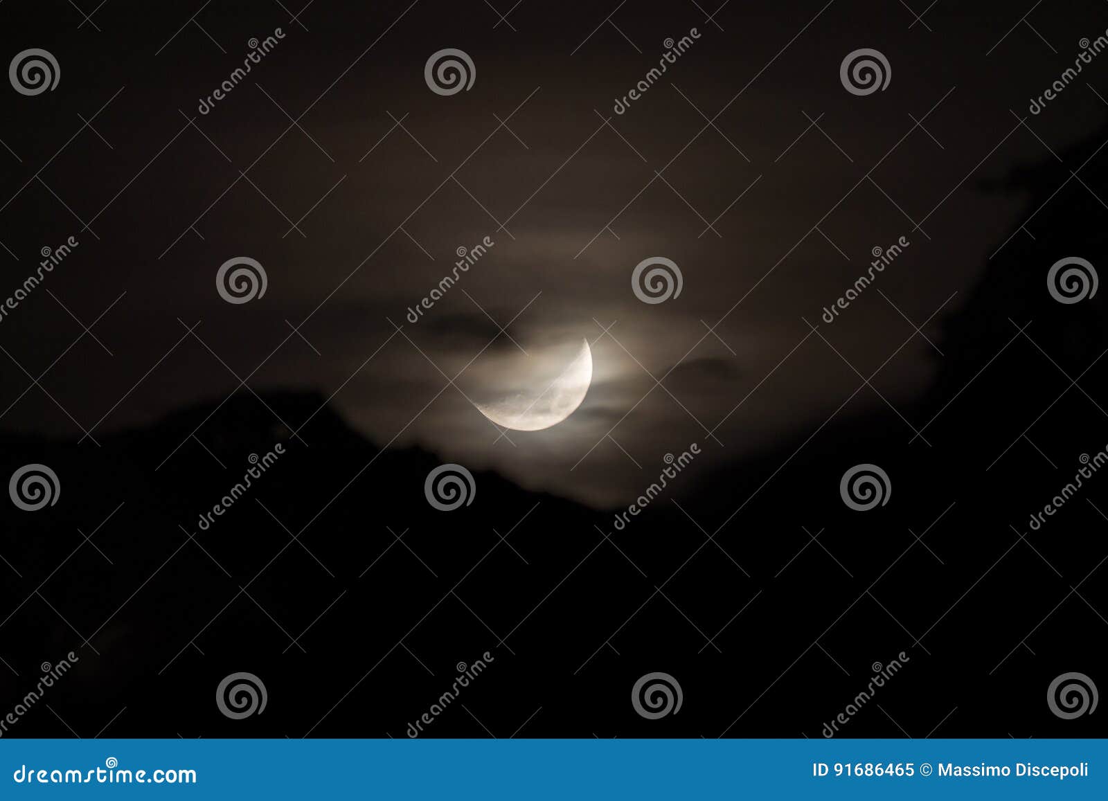 Moon and mist stock image. Image of circle, dark, glowing - 91686465