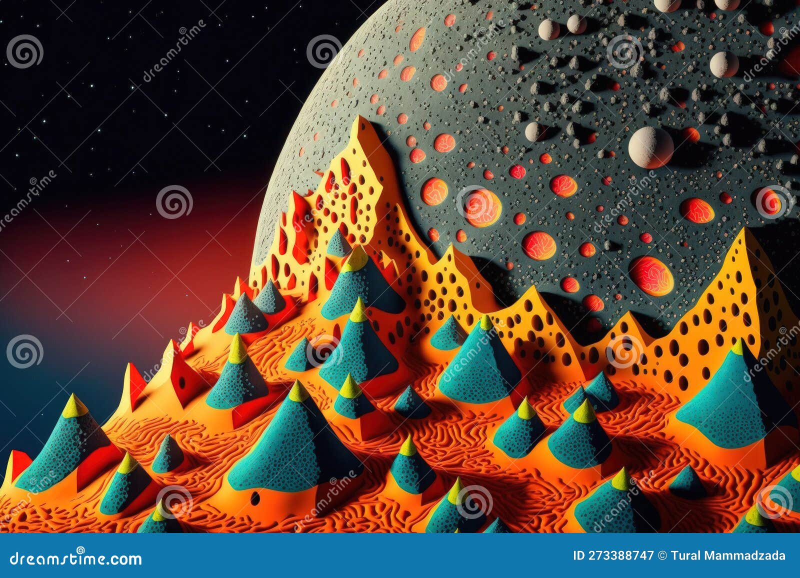 Moon Model Detail, Up Close, and Volcanic Pattern Stock Illustration ...