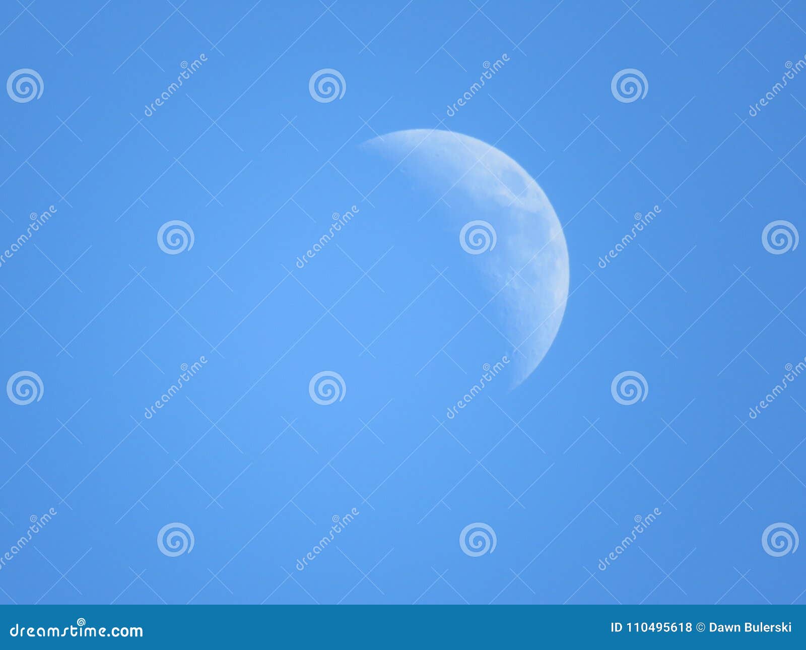 Moon stock photo. Image of afternoon, blue, moon, crescent - 110495618