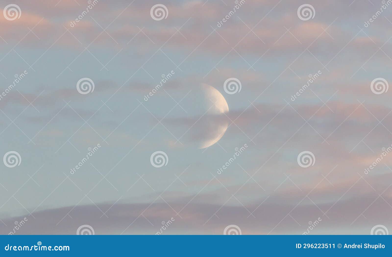 Moon Moon in the Clouds at Sunset Stock Image - Image of nature ...