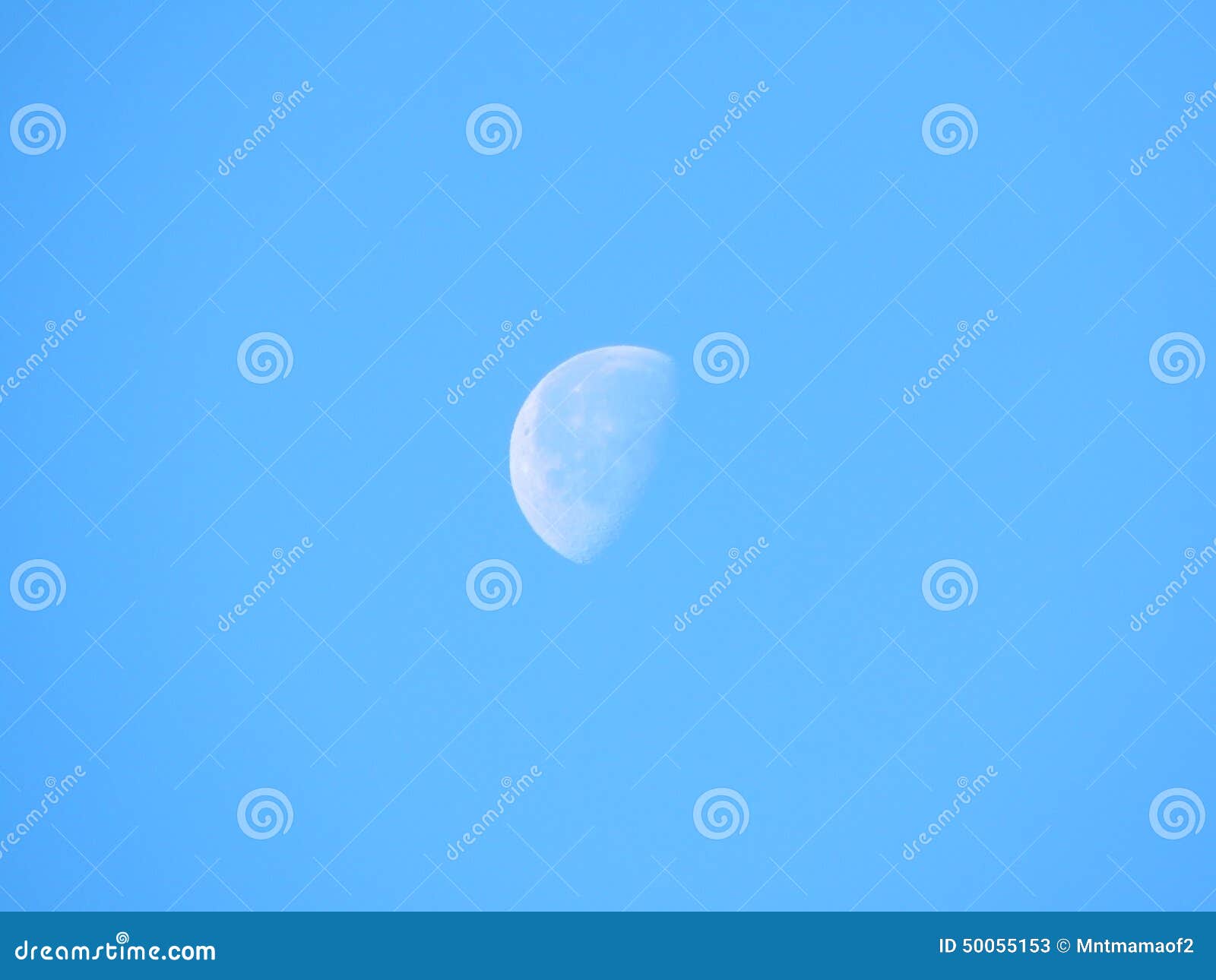 Moon in the Morning Clear Blue Sky Stock Image - Image of morning ...
