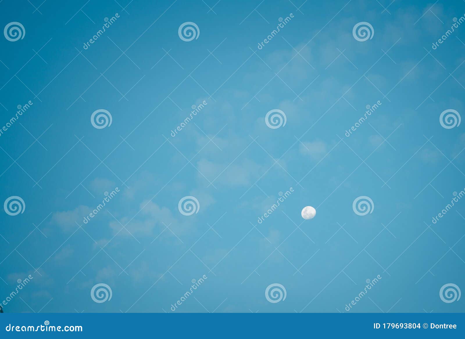 Moon in the Morning Time with Blue Sky Background Stock Photo - Image ...