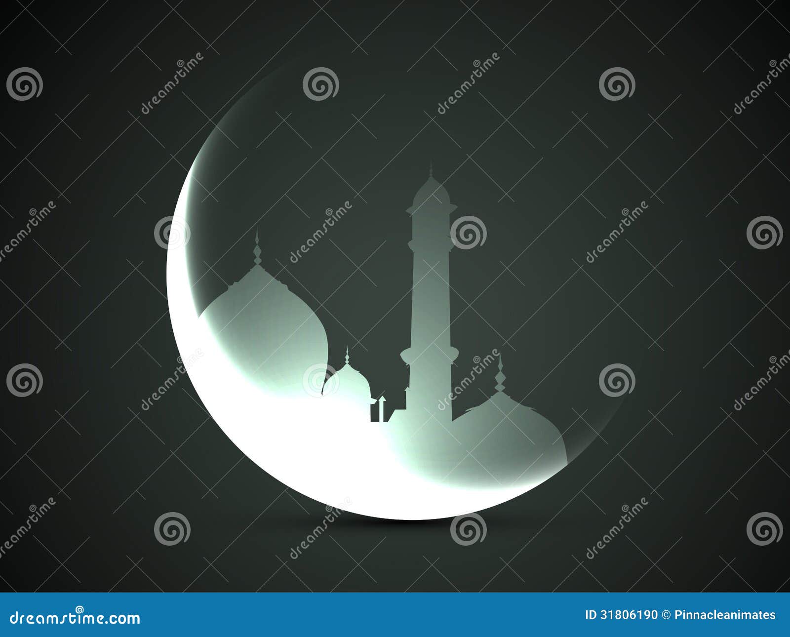 Moon and mosque stock vector. Illustration of celebration - 31806190