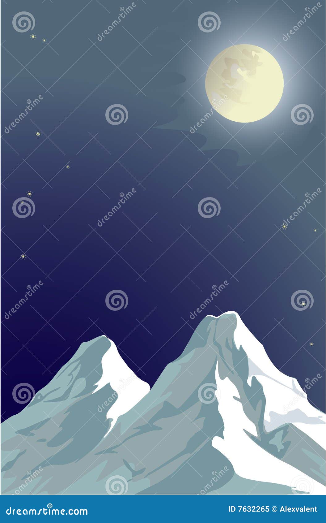 The moon and mountains stock vector. Illustration of relax - 7632265