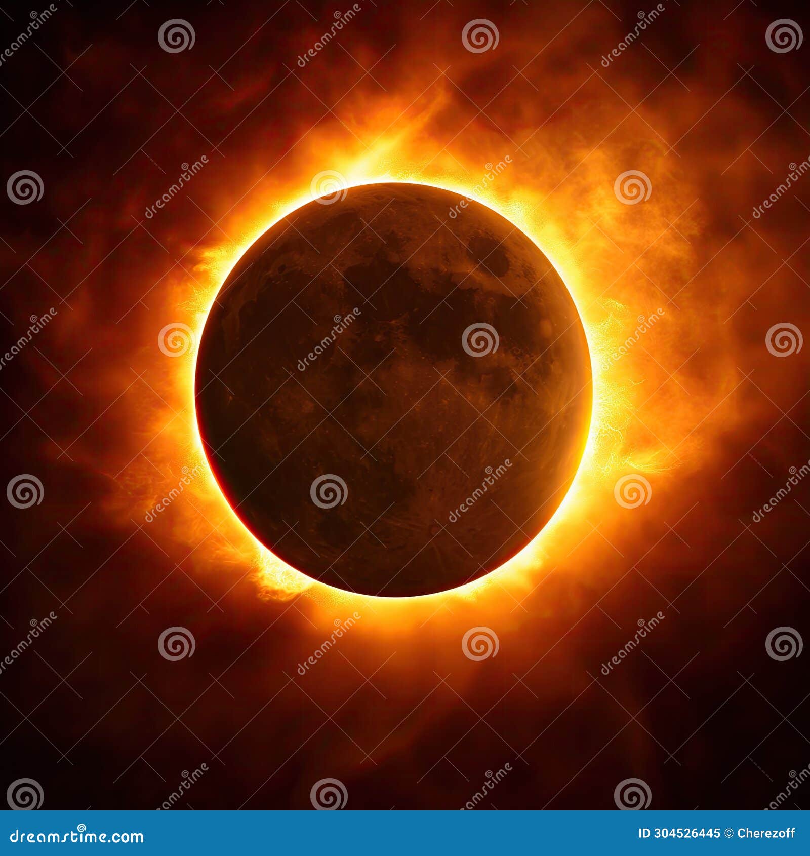 The Moon Moves in Front of the Sun Stock Illustration - Illustration of ...