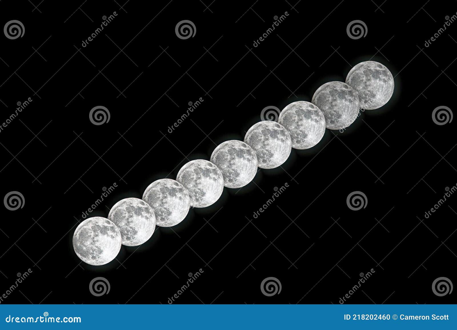Moon Multiple Exposure stock photo. Image of rising - 218202460