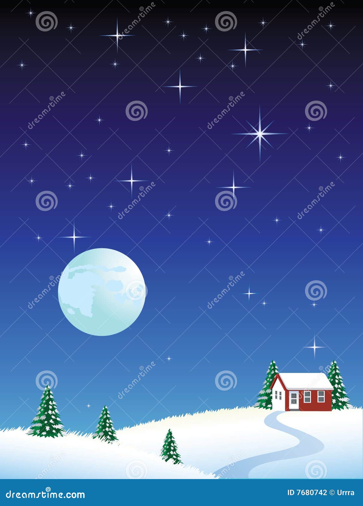 Moon night stock vector. Illustration of night, year, landscape - 7680742