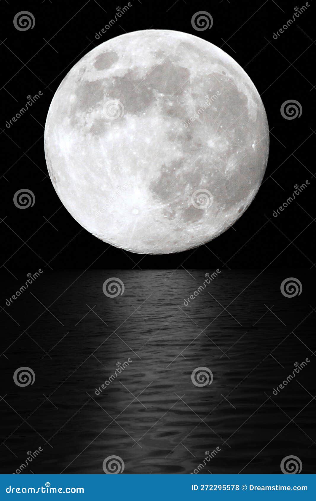 Moon at Night in the Black Sky. the Reflection of Moonlight in the ...