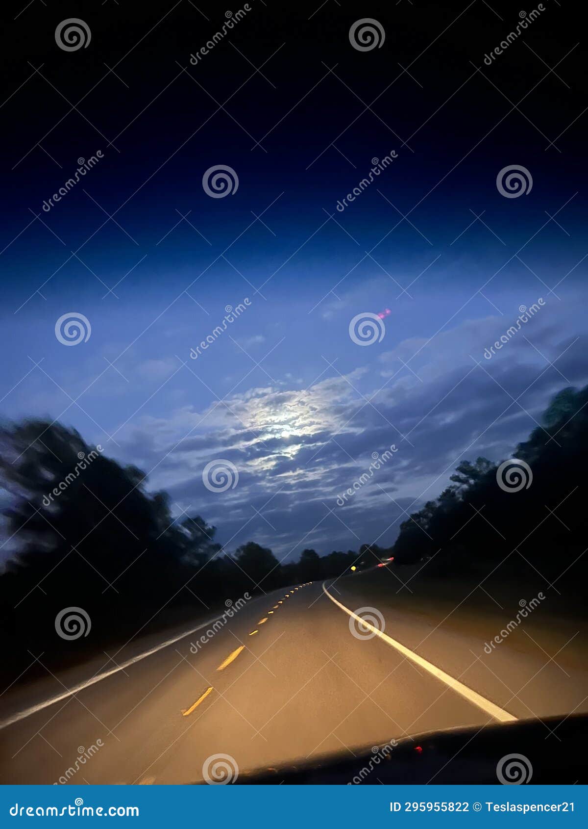 Moon stock photo. Image of moon, night, driving, backroads - 295955822