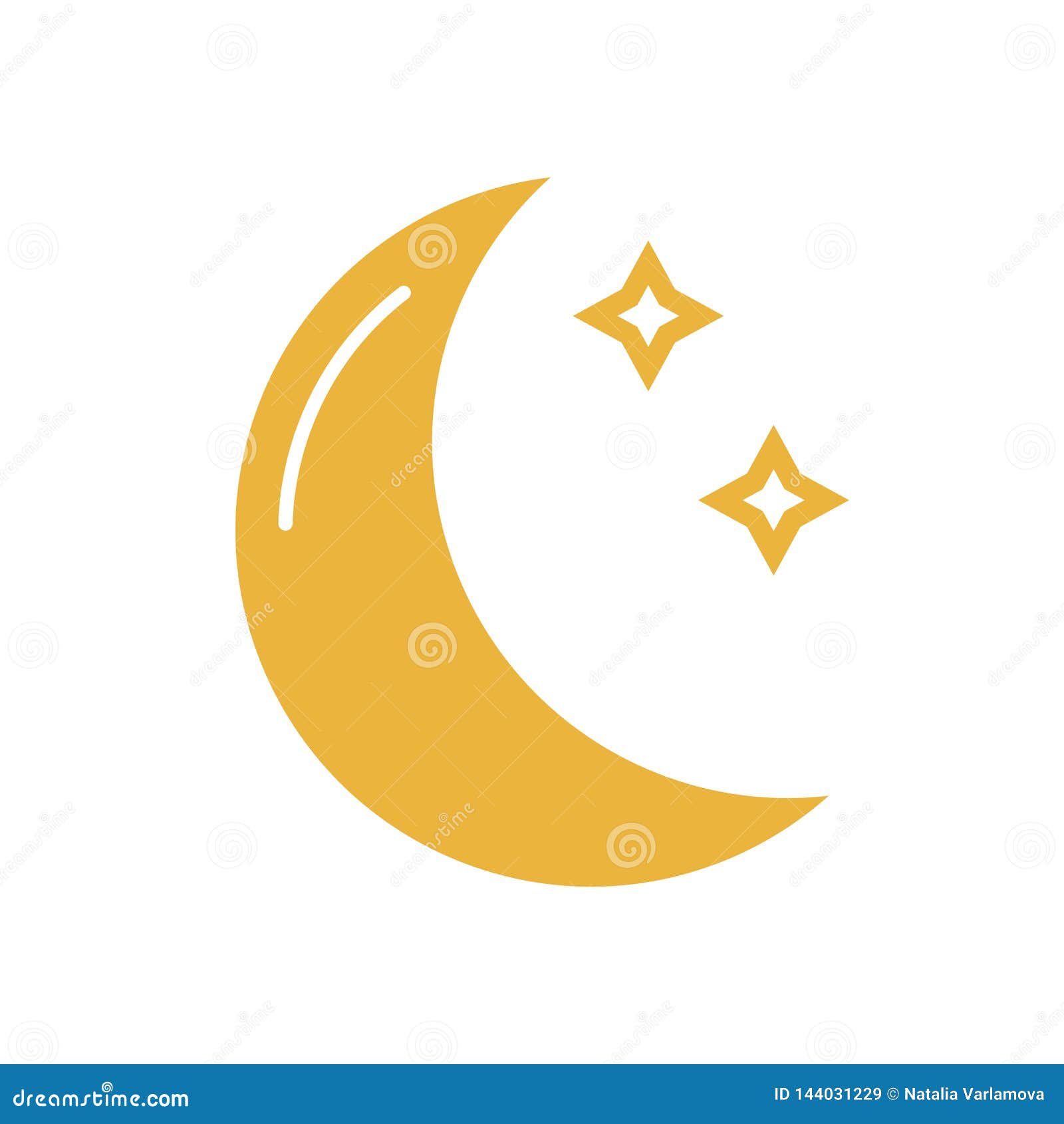 Moon or night icon stock illustration. Illustration of graphic - 144031229