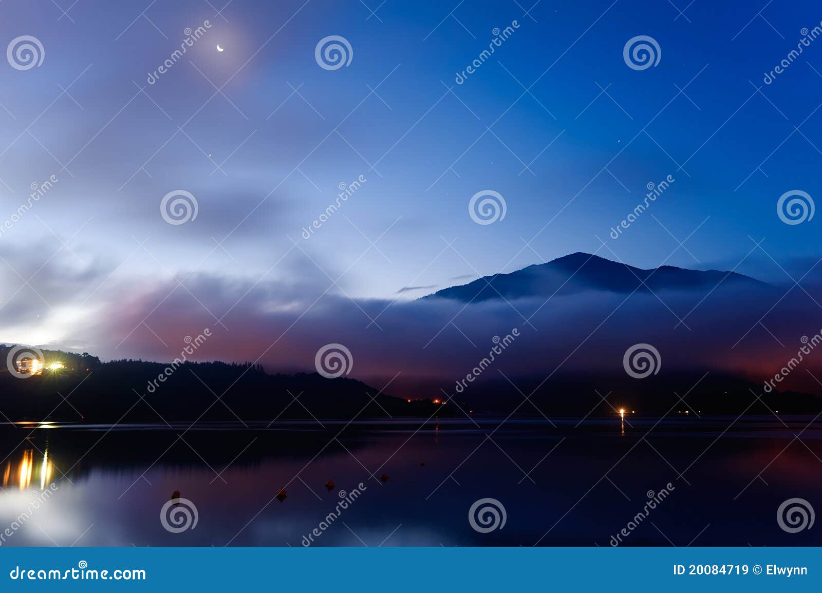 Moon night lake landscape stock image. Image of dark - 20084719