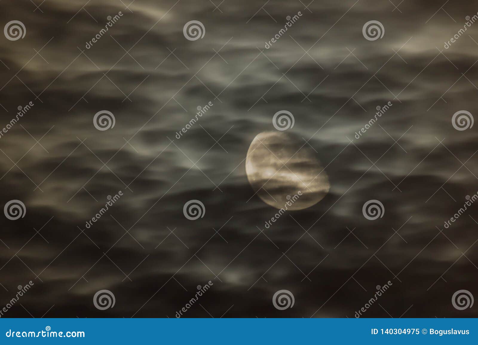 The Moon in the Night, Overcast Sky. Stock Image - Image of atsronomia ...
