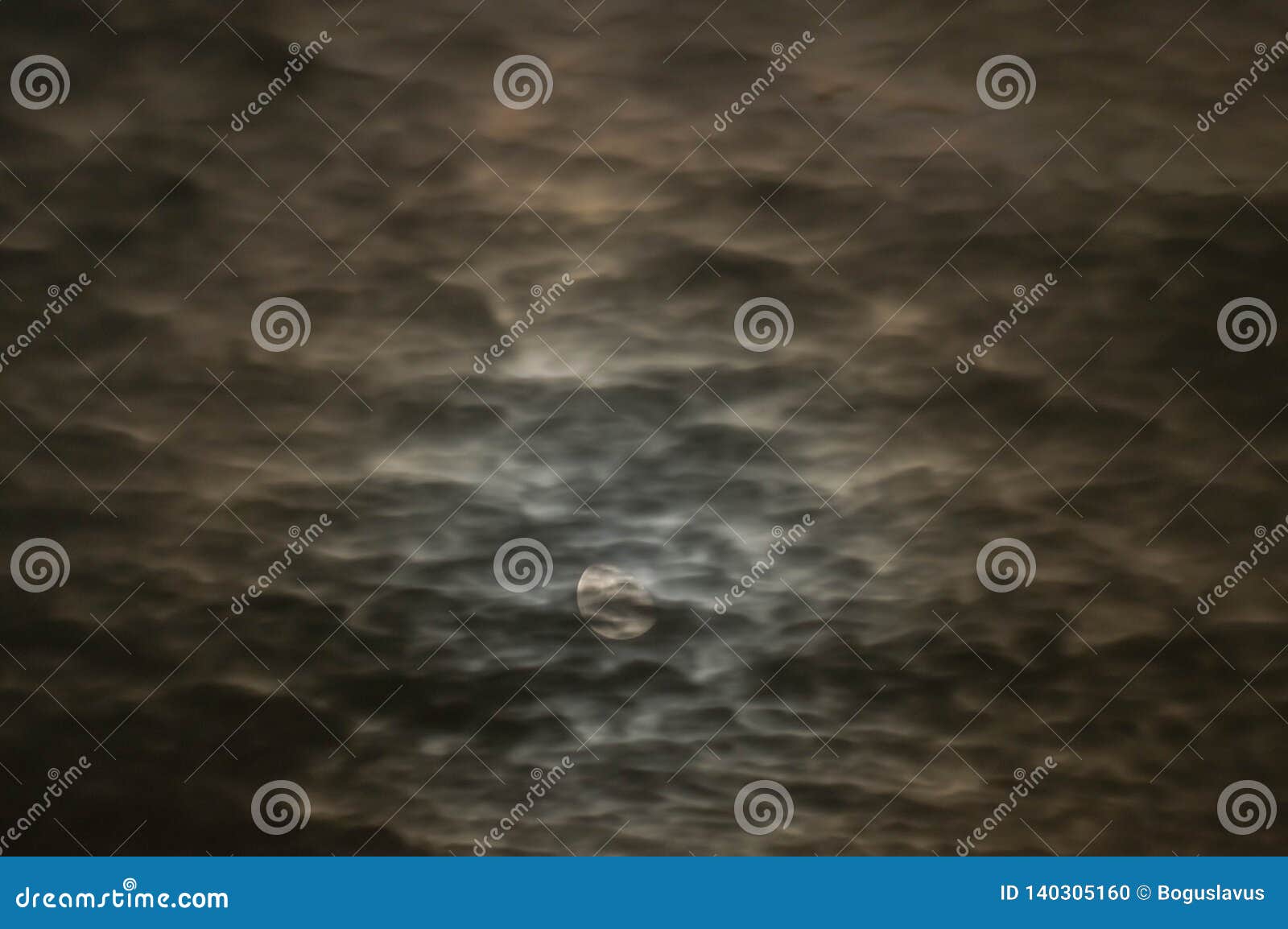The Moon in the Night, Overcast Sky. Stock Photo - Image of night, dark ...