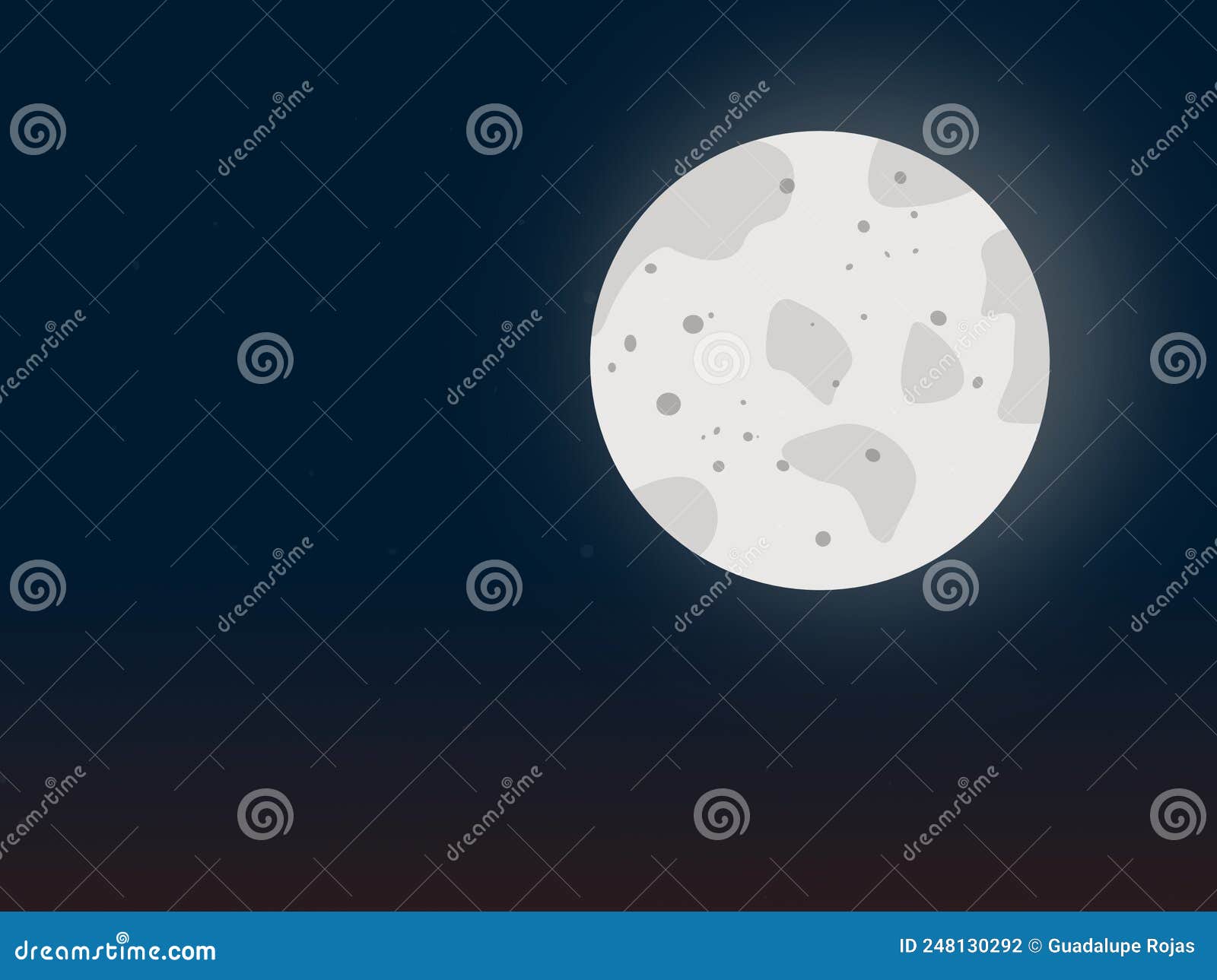 Moon at Night with Reflections of Light, Small Sparkles Stock ...