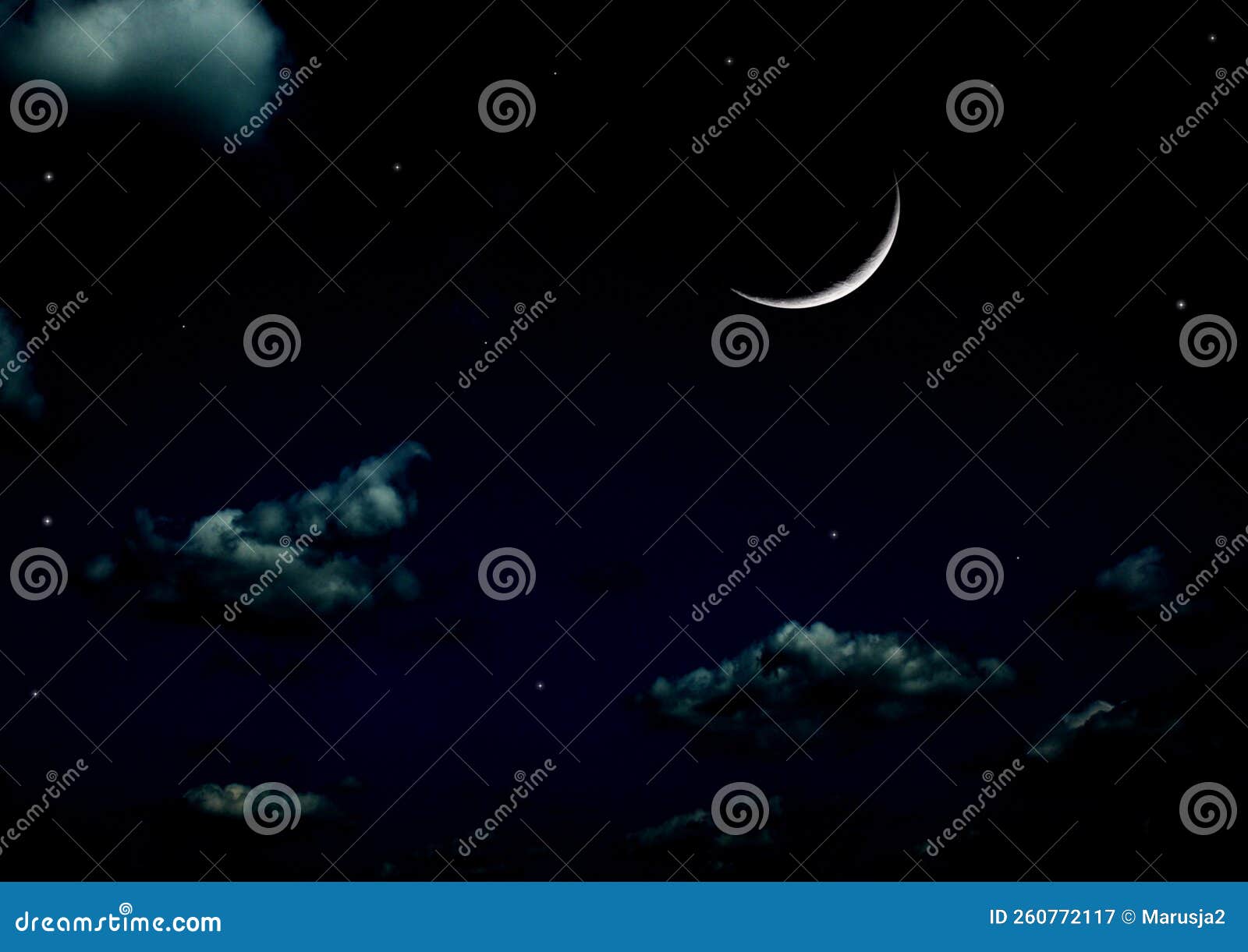 The moon in the night sky stock illustration. Illustration of satellite ...
