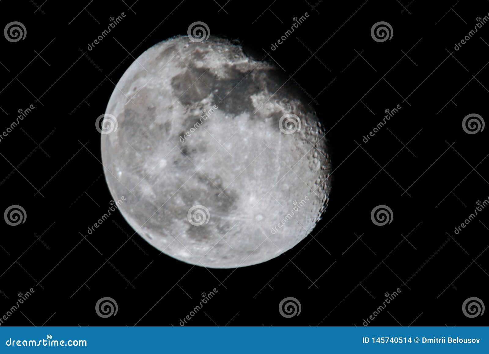 Moon in the night sky stock photo. Image of bright, visible - 145740514