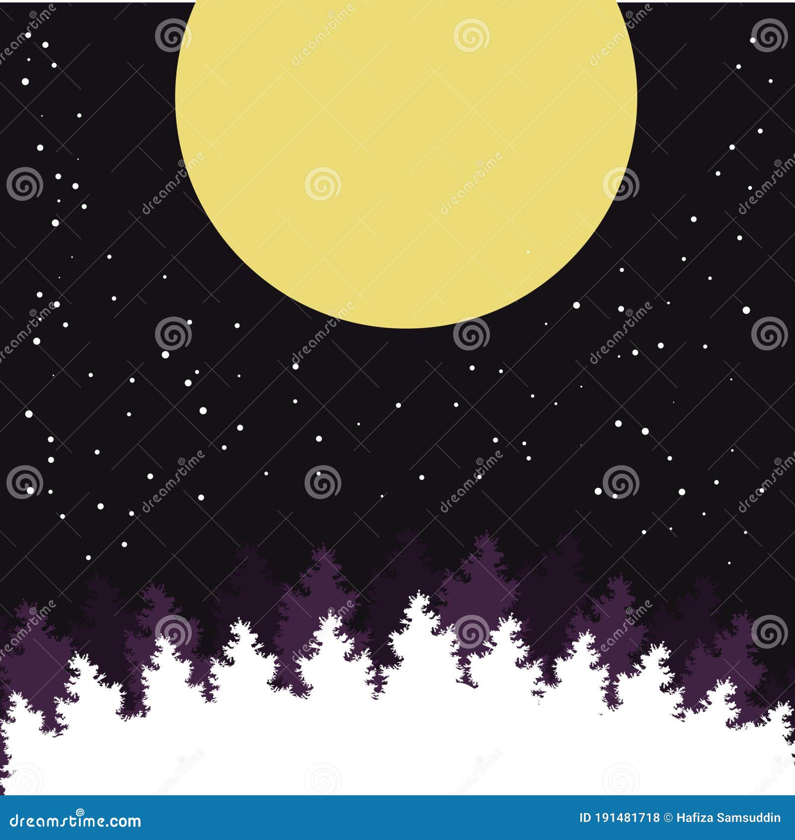 Moon in the Night Sky. Vector Illustration Decorative Design Stock ...