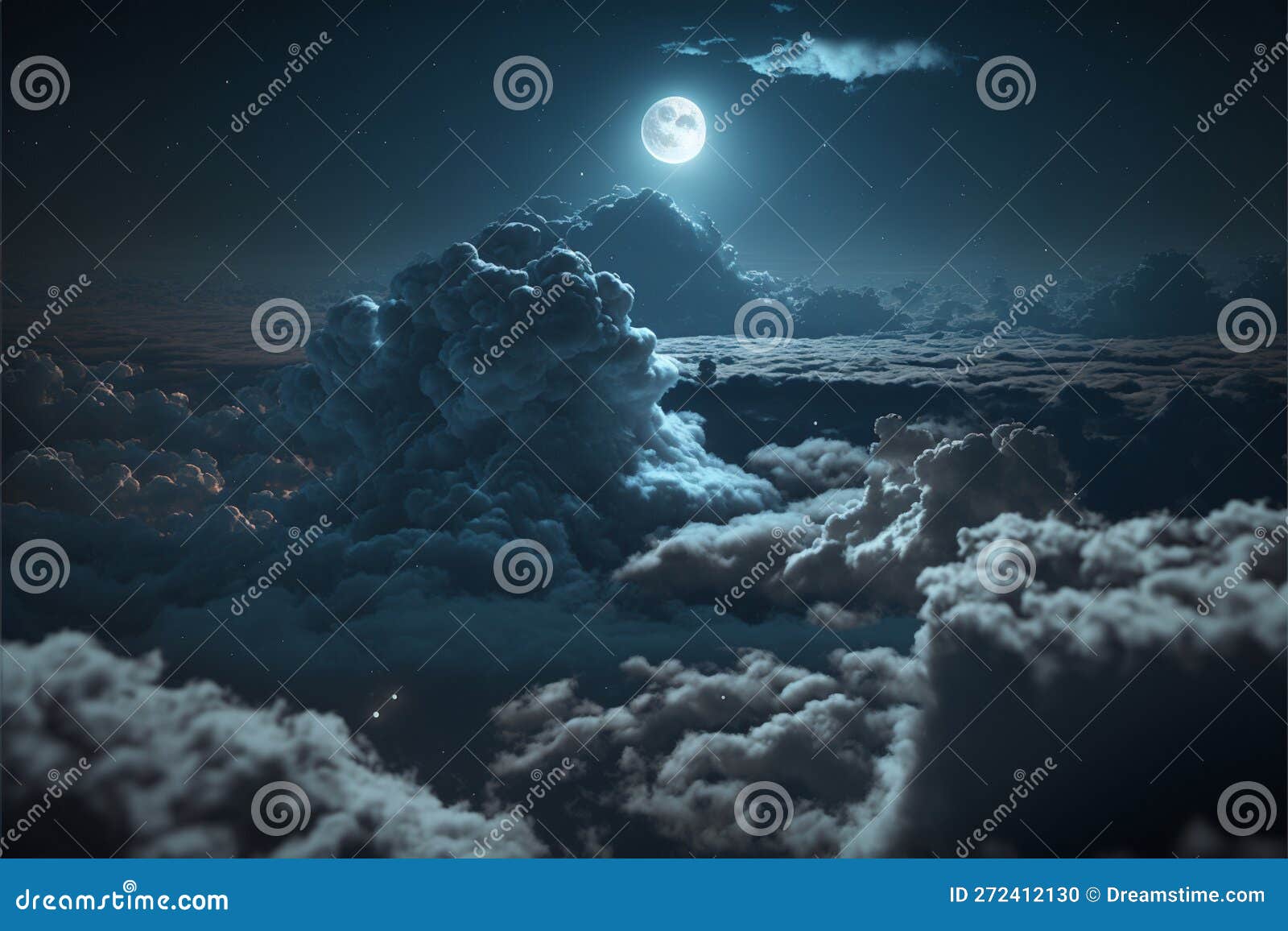 Moon night stary sky stock illustration. Illustration of evening ...
