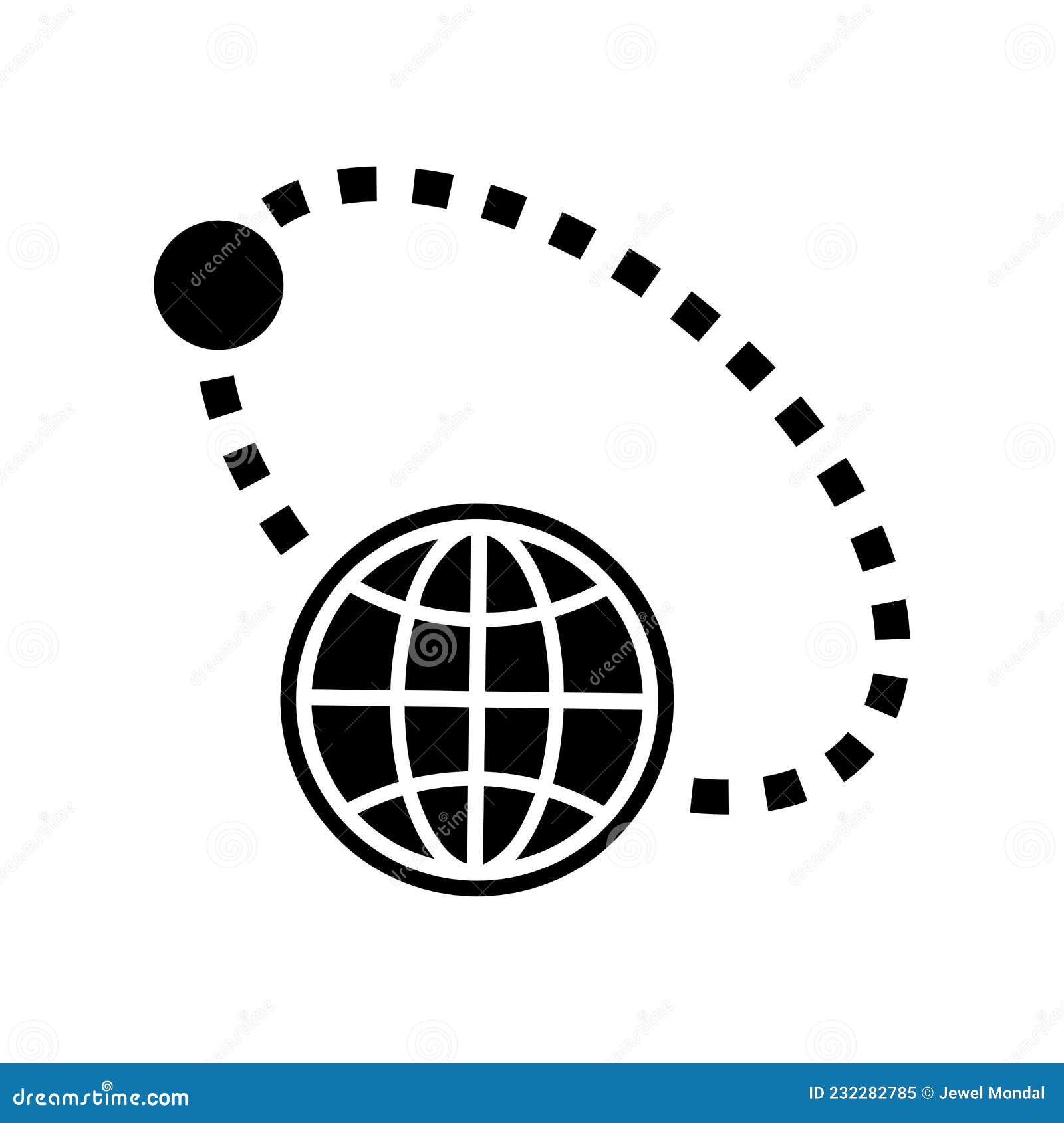Moon, Orbit, Satellite Icon. Black Vector Design Stock Illustration ...