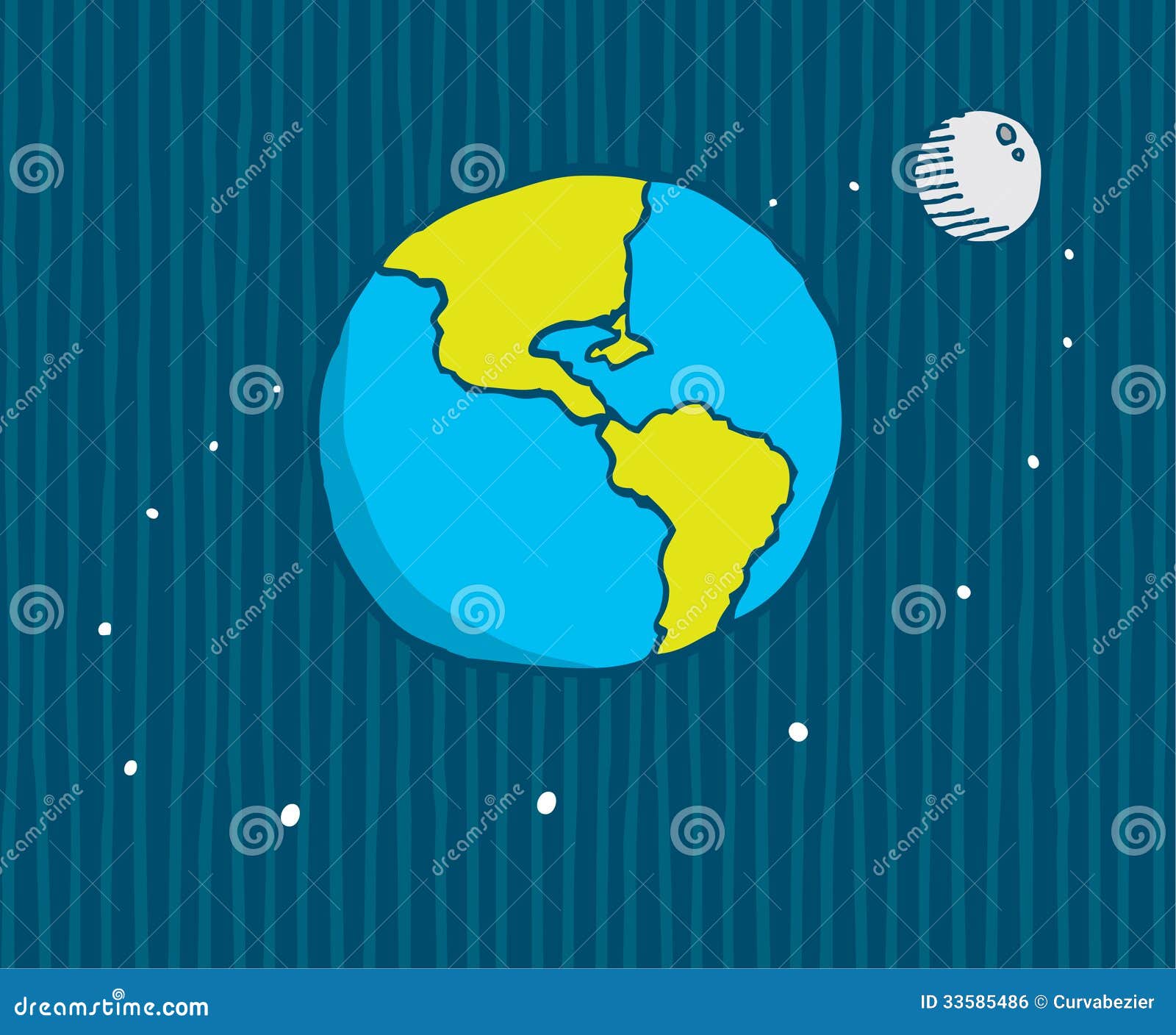 Moon Orbiting The Earth Royalty-Free Illustration | CartoonDealer.com ...