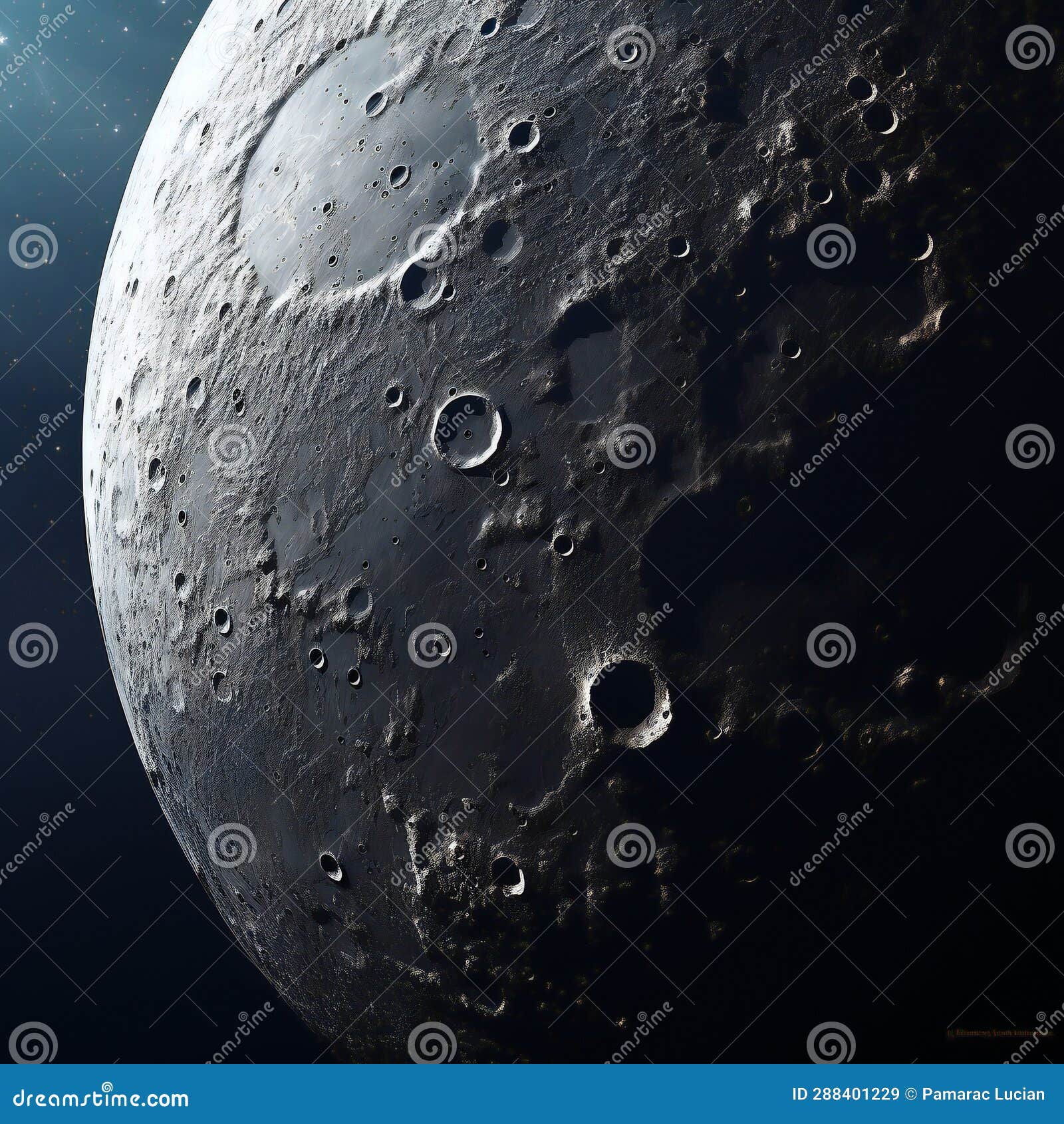 Moon in Outer Space. Astronomy Concept Stock Illustration - Illustration of orbit, nebula: 288401229