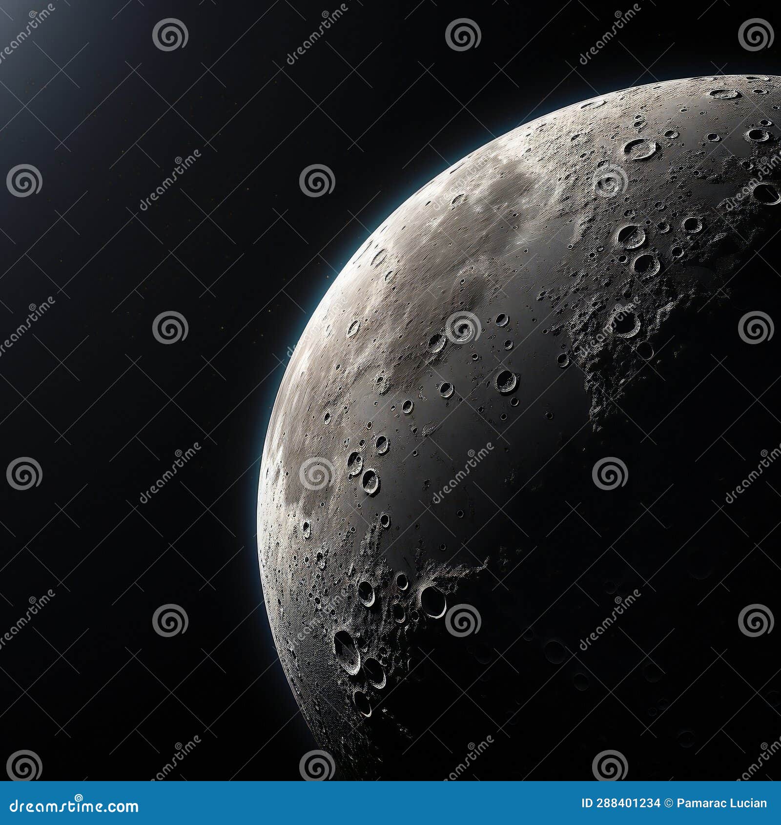 Moon in Outer Space. Astronomy Concept Stock Illustration - Illustration of view, orbit: 288401234