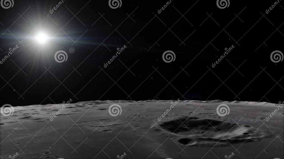 Moon in Outer Space, Surface. High Quality, Resolution, 4k Stock Image ...