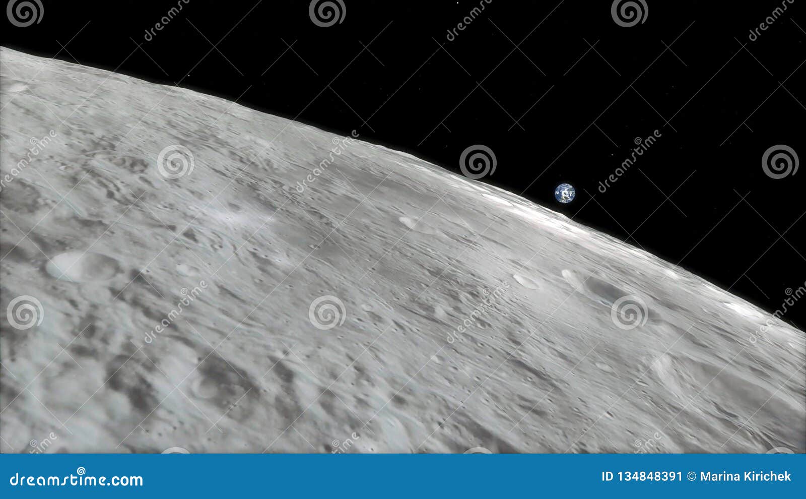 Moon in Outer Space, Surface.this Image Elements Furnished by Nasa ...