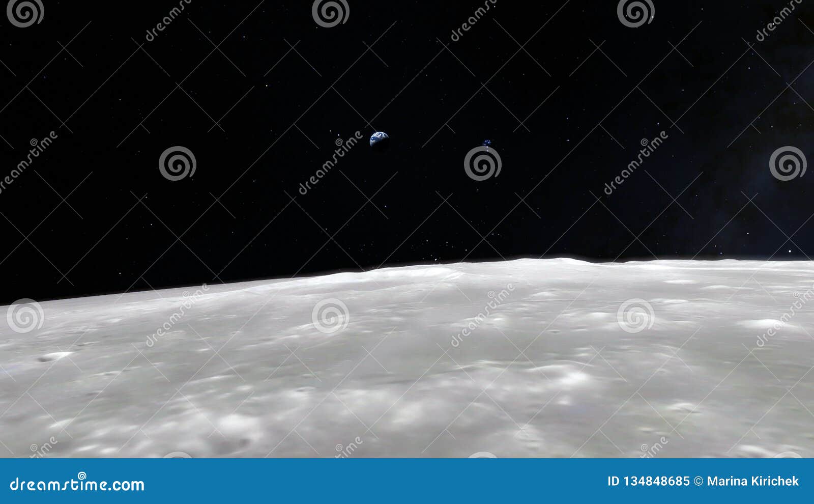 Moon in Outer Space, Surface.this Image Elements Furnished by Nasa ...