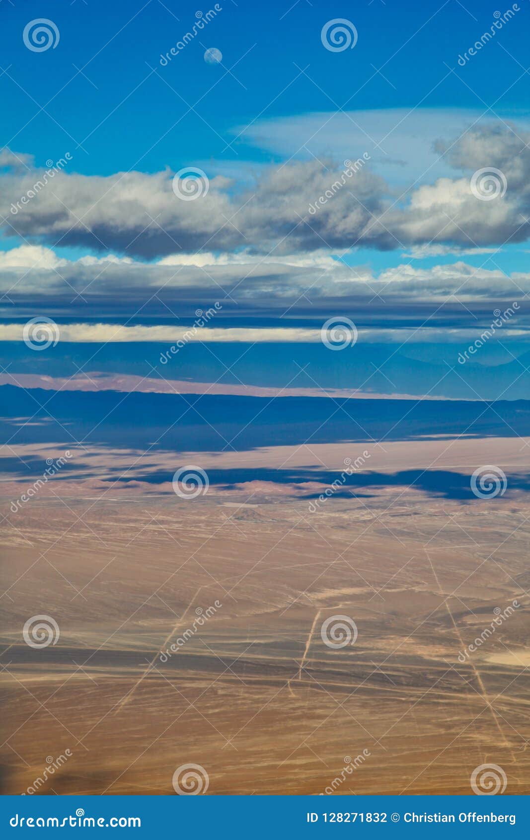 Moon Over the Atacama Desert, Chile Stock Photo - Image of arid ...