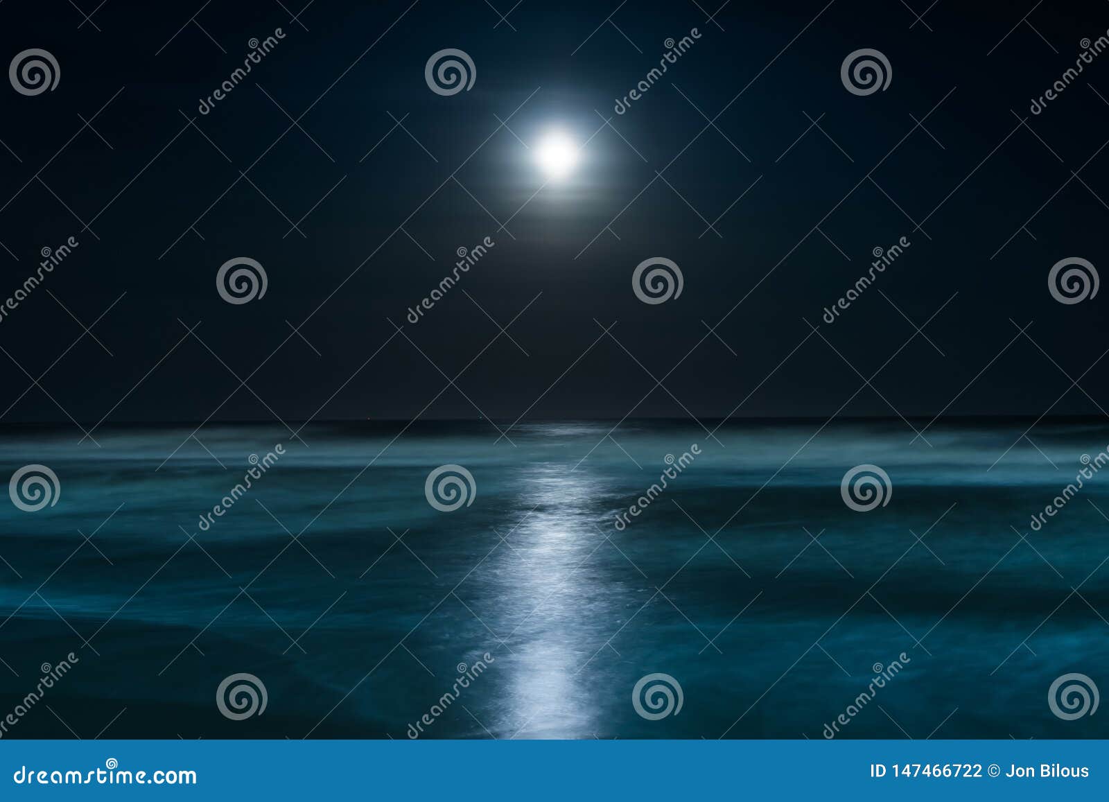 The Moon Over the Atlantic Ocean in Atlantic City, New Jersey Stock ...