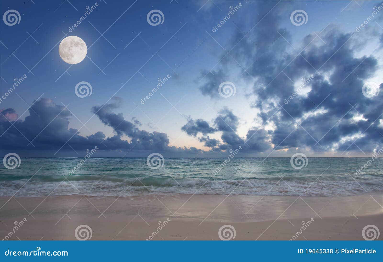 Moon over the beach stock photo. Image of scenic, pacific - 19645338