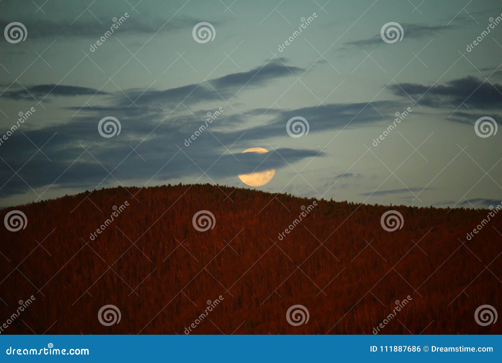 Moon Over the Blue Ridge Mountains Stock Photo - Image of mountain ...
