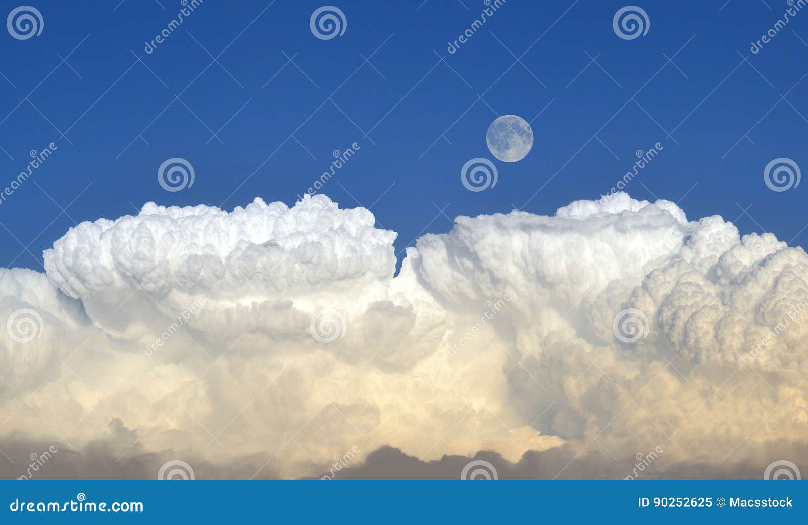 Moon over clouds stock image. Image of lunar, clouds - 90252625