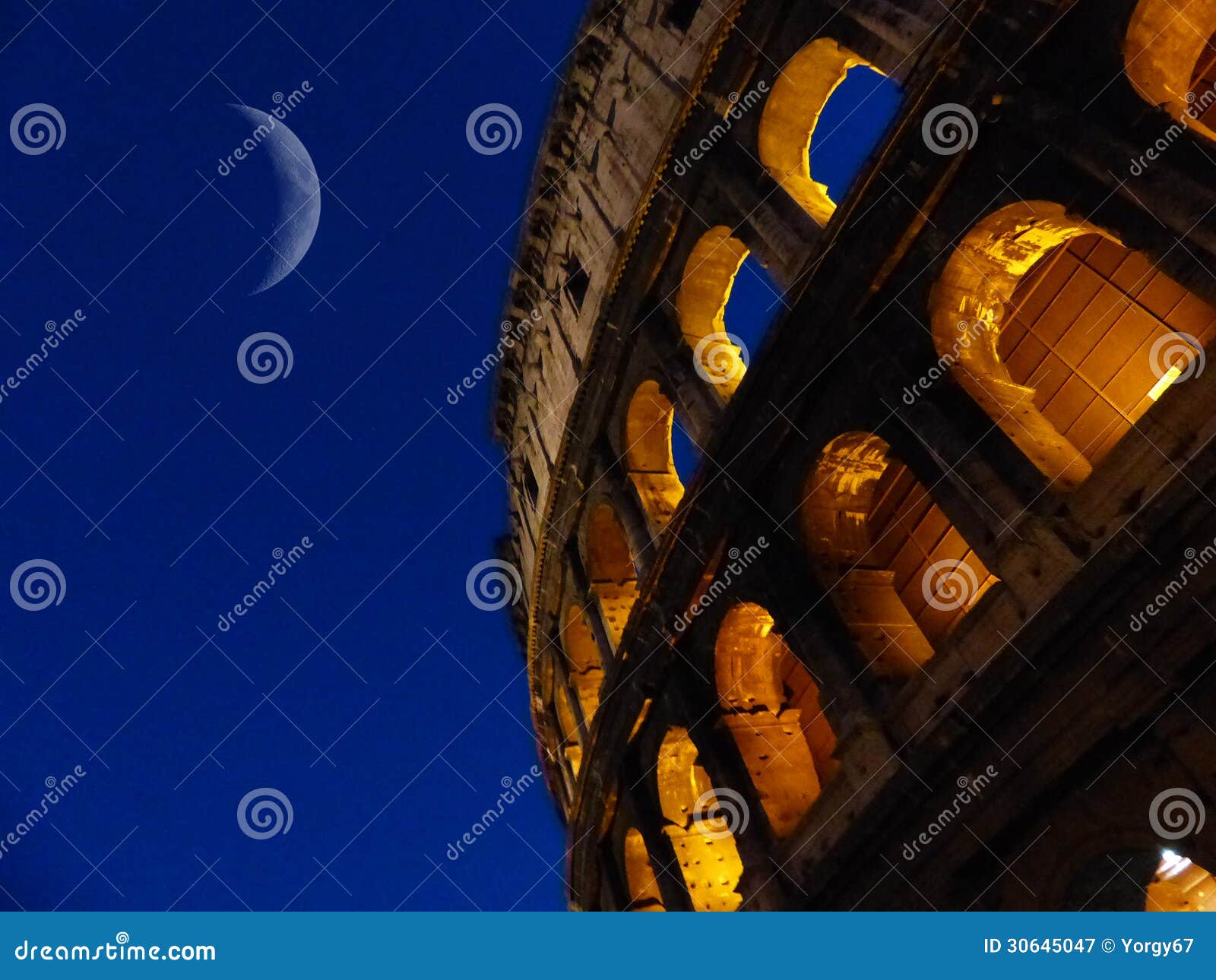 The Moon over Colosseum editorial photography. Image of colosseum ...