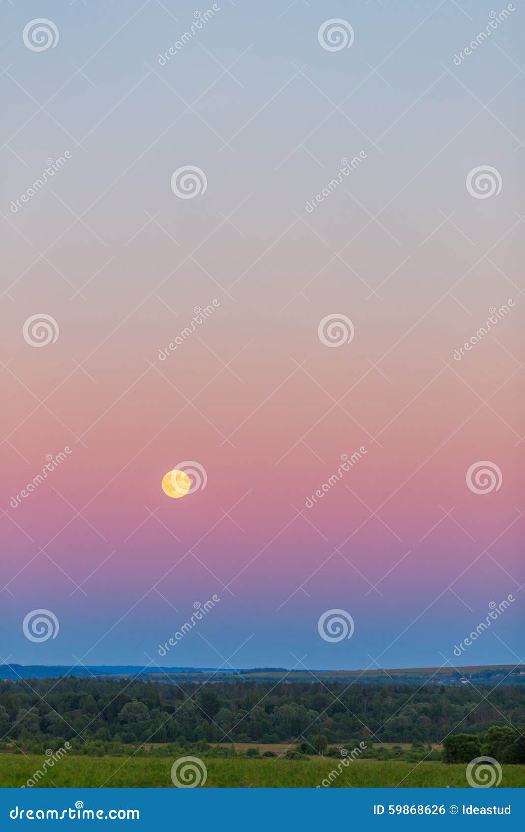 Moon over the field stock photo. Image of vertical, green - 59868626