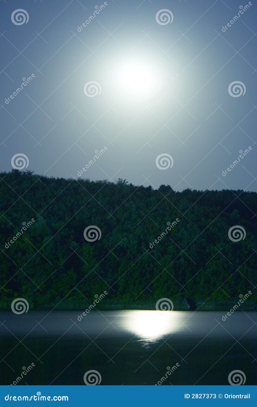 Moon over the lake stock image. Image of lakes, forest - 2827373