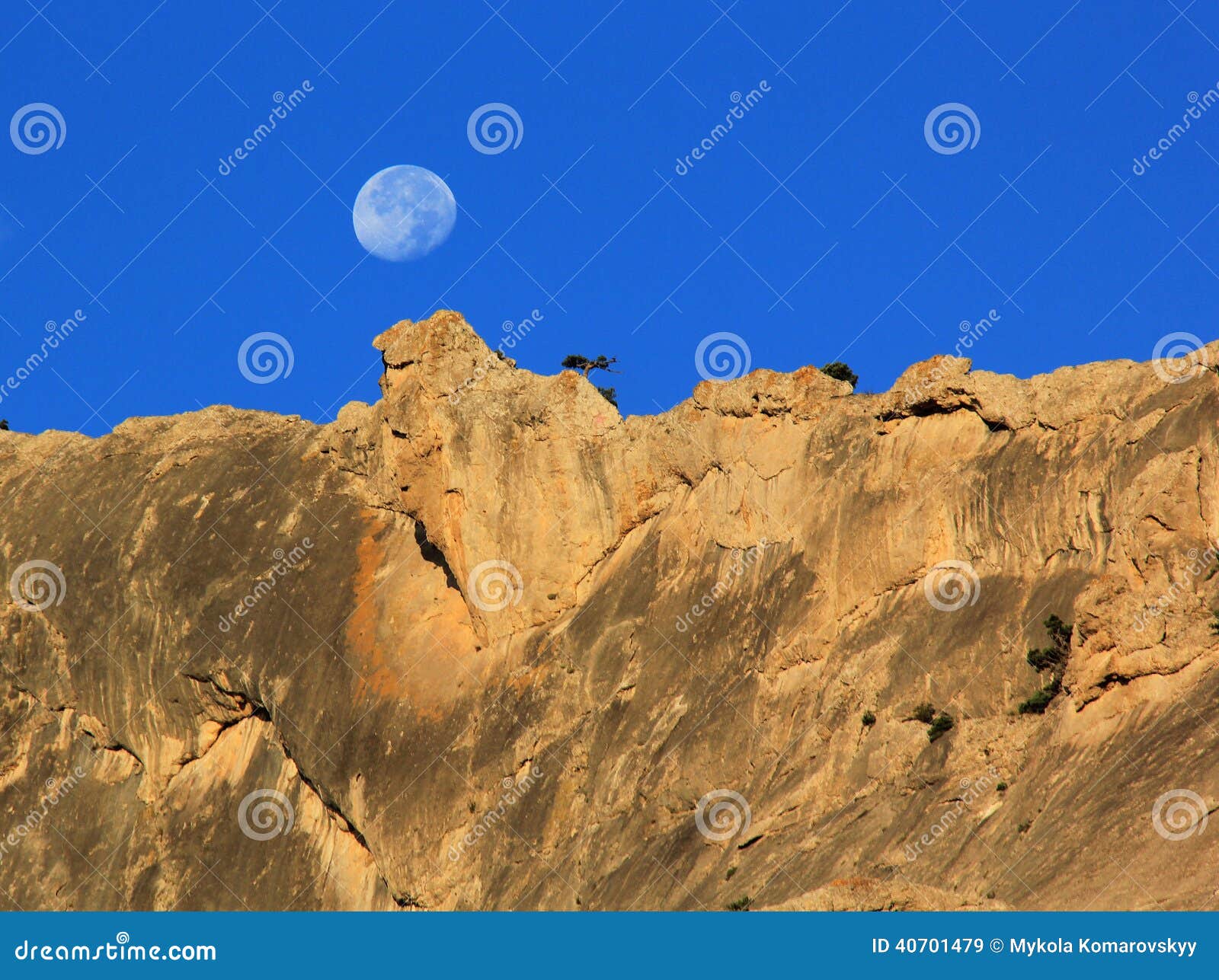 Moon over mountain stock image. Image of peak, terrain - 40701479