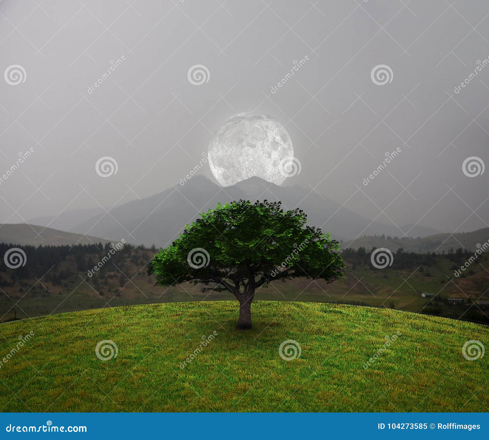 Moon over mountains stock image. Image of horizon, country - 104273585
