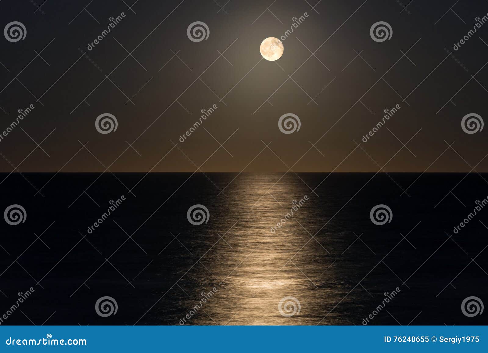 Moon over the ocean stock image. Image of bright, astrology - 76240655