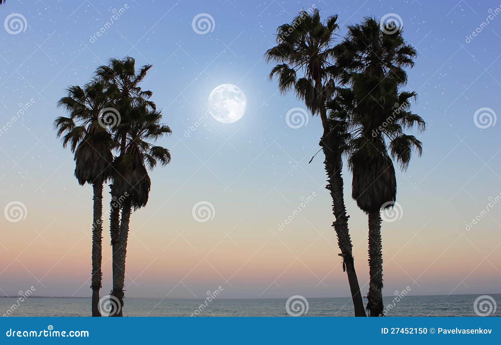 Moon Over the Pacific Ocean, California, USA Stock Photo - Image of ...
