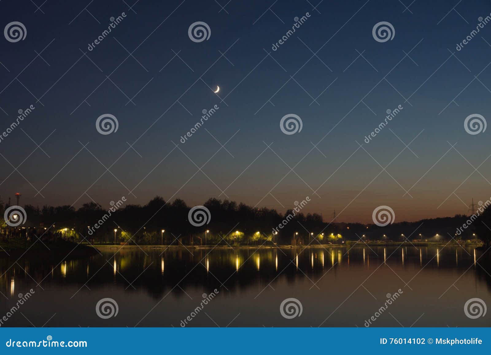 Moon Over Pond Stock Photos - Download 373 Royalty Free Photos
