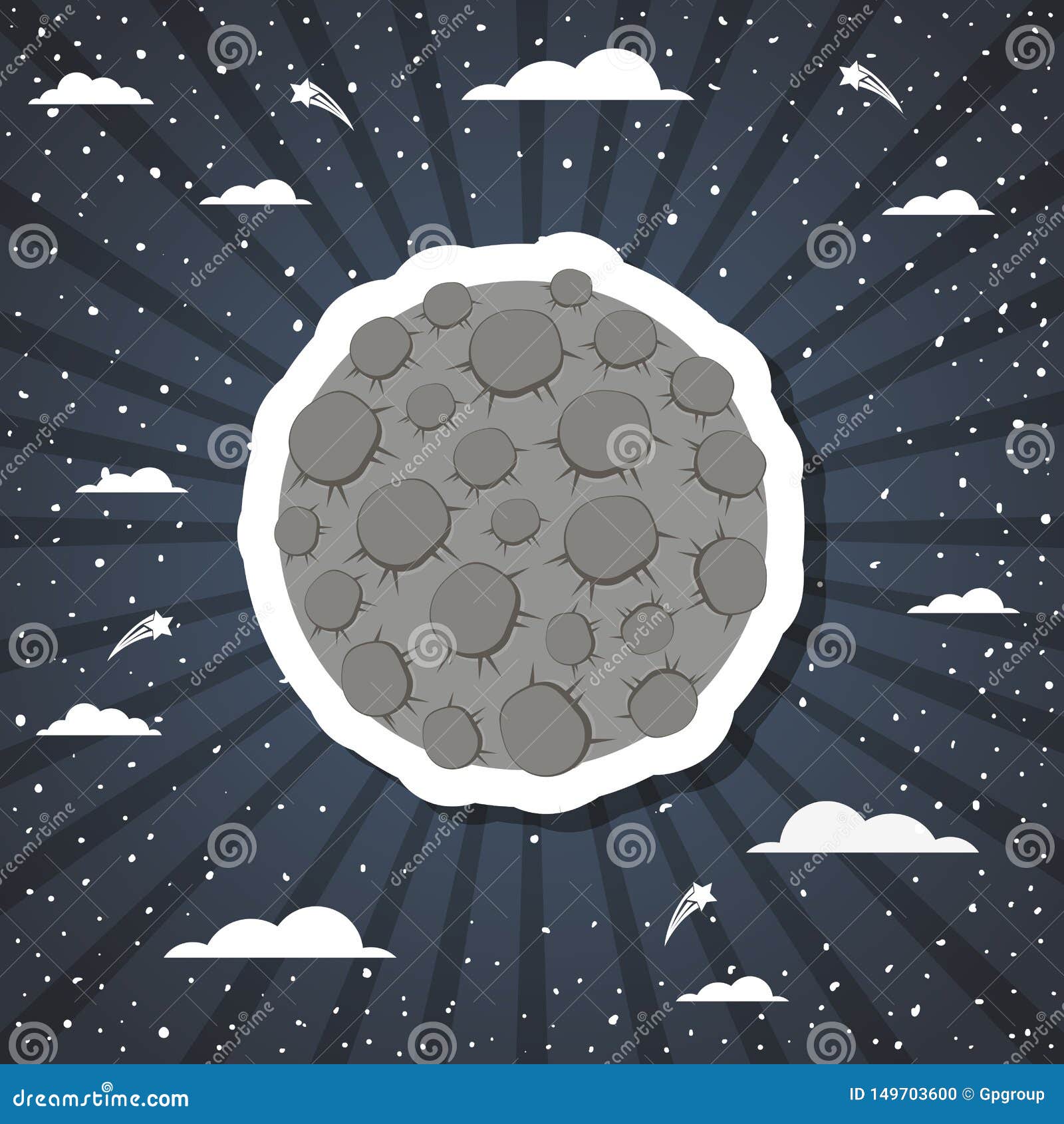 Moon Over Striped Background Design Vector Illustration Stock Vector ...