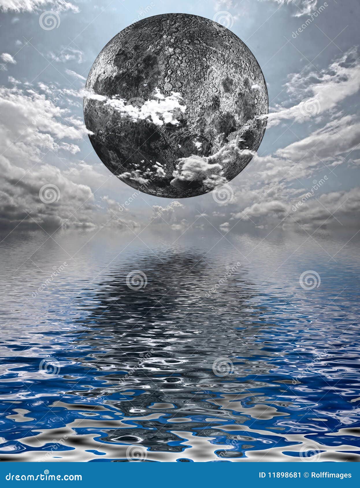 Moon Over Water Stock Image - Image: 11898681