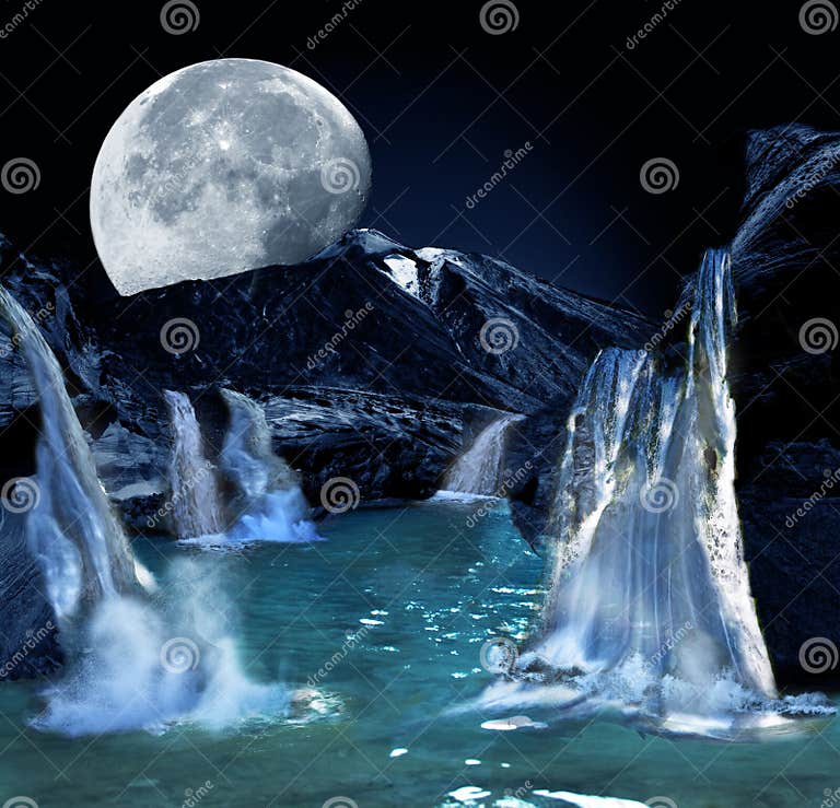 Moon over water stock image. Image of lake, reflection - 13735929