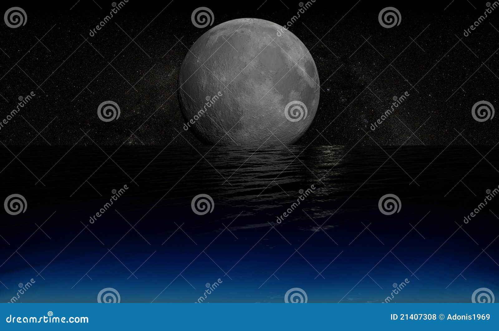 Moon over water stock photo. Image of natural, nature - 21407308