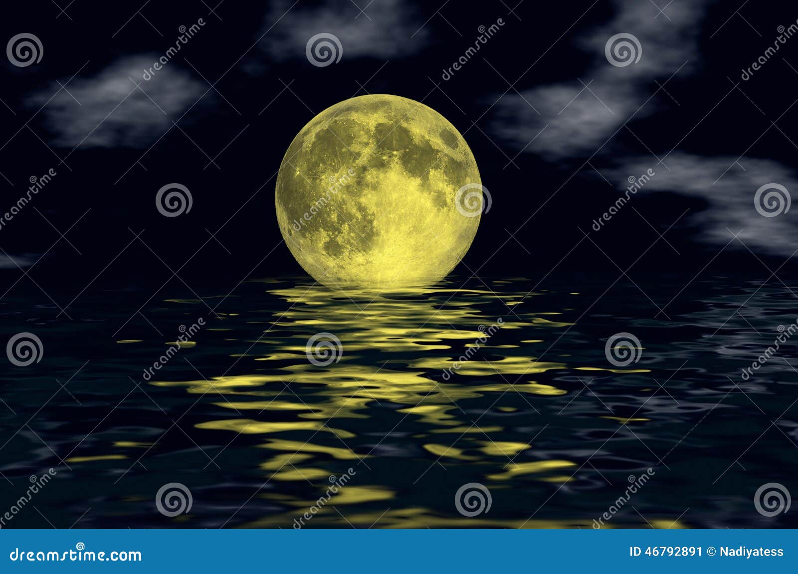 Moon over water stock image. Image of beauty, concepts - 46792891