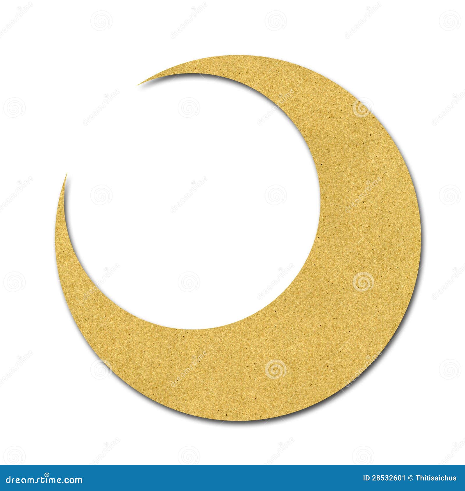Moon Paper Art Isolated on White Stock Illustration - Illustration of ...