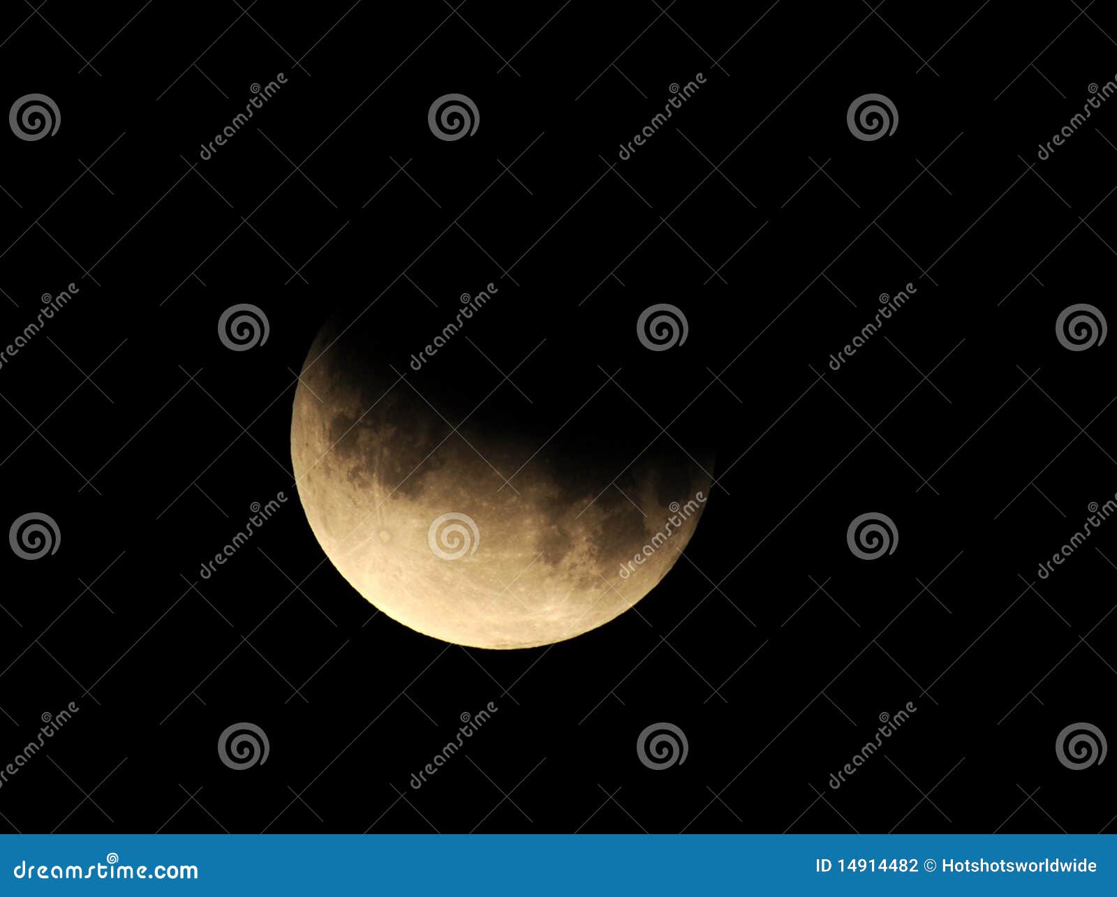 Moon,partial Lunar Eclipse Los Angeles,California Stock Photo - Image ...