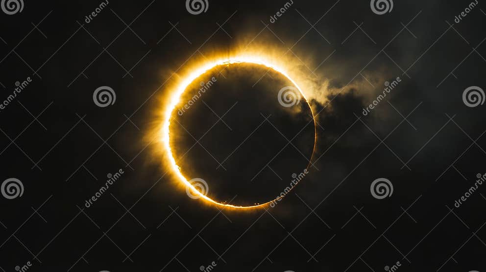 The Moon Partially Covers the Sun during a Solar Eclipse, Creating a ...